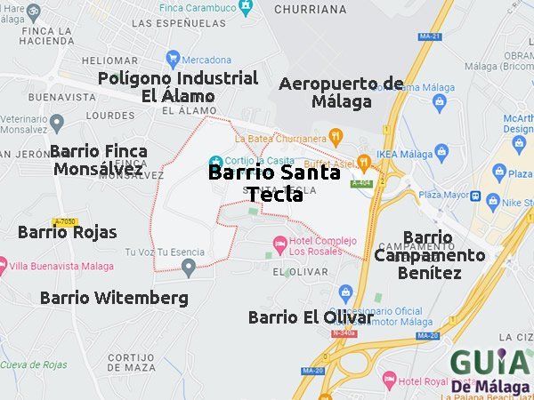 Barrio Santa Tecla, Distrito Churriana de la ciudad de Málaga.